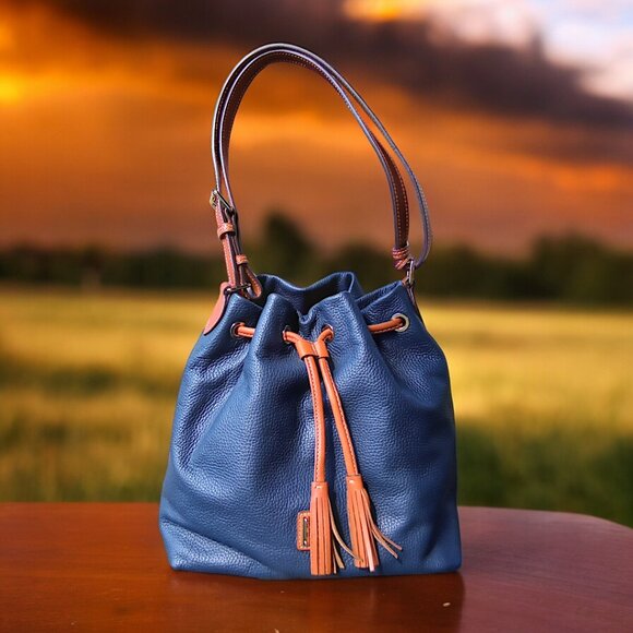 Dooney & Bourke | Bags | Dooney Bourke Blue Pebble Grain Leather ...